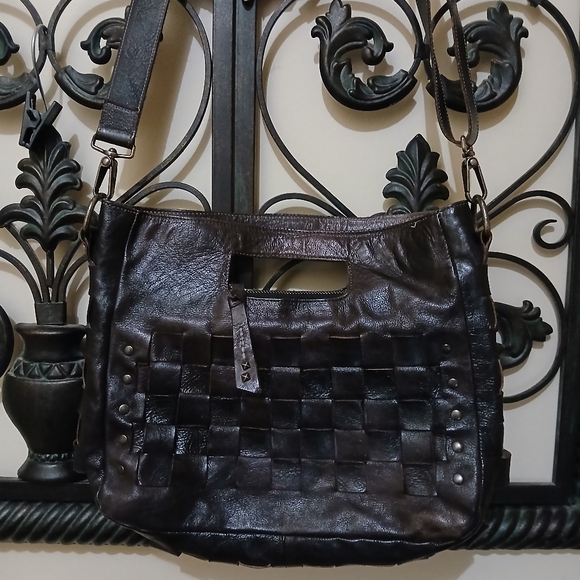 Bed Stu | Bags | Bed Stu Orchid Studded Leather Satchel Cossbody Purse ...